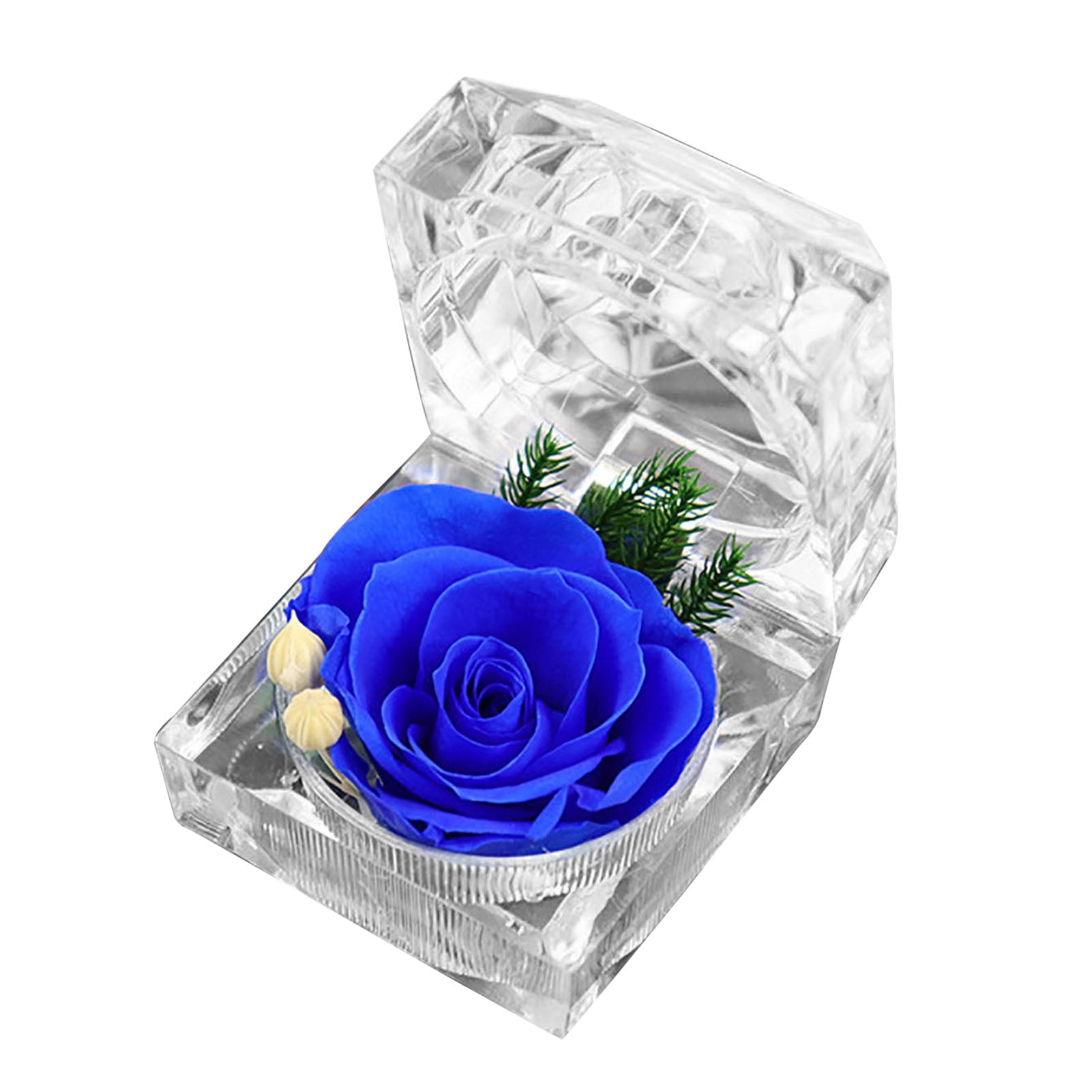 Preserved Rose Flower Ring Box Wedding Engagement Jewelry Display ...