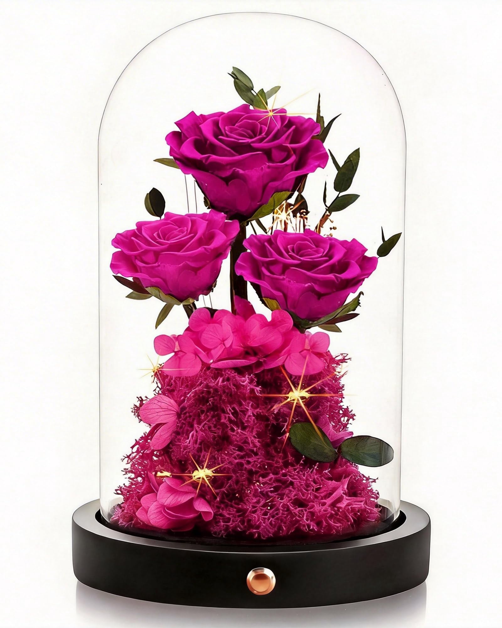 Preserved Rose in Glass Dome Centerpiece, Rose Color - Walmart.com