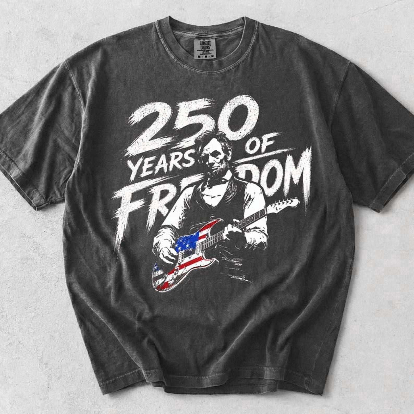 President Abraham Lincoln Playing Guitar T-Shirt,250th Anniversary Tee ...