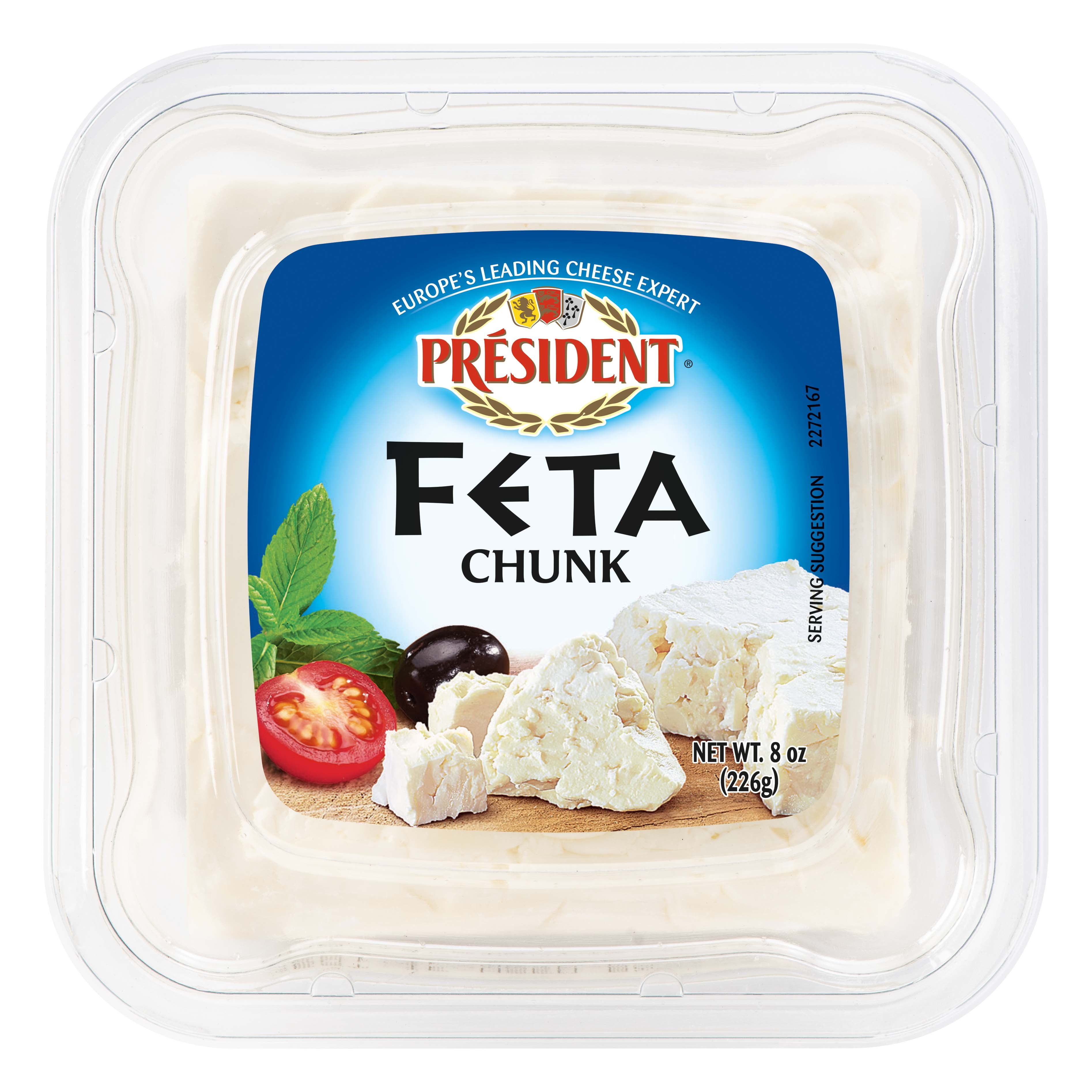 President All Natural Feta Cheese Block 8 Oz Refrigerated Walmart