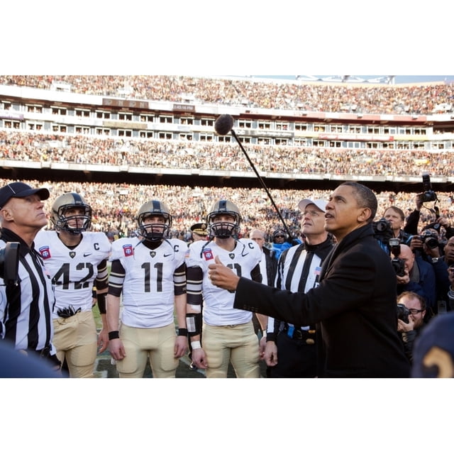 President Barack Obama Performs The Coin Toss Before The Annual Army Vs ...