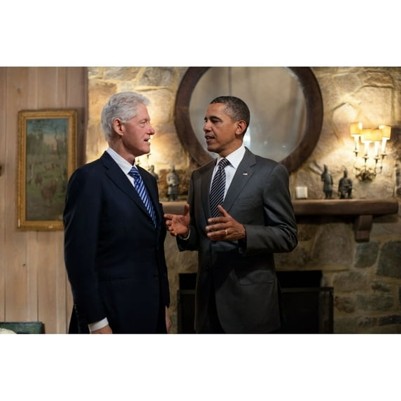 President Barack Obama Talks With Former President Bill Clinton. April ...