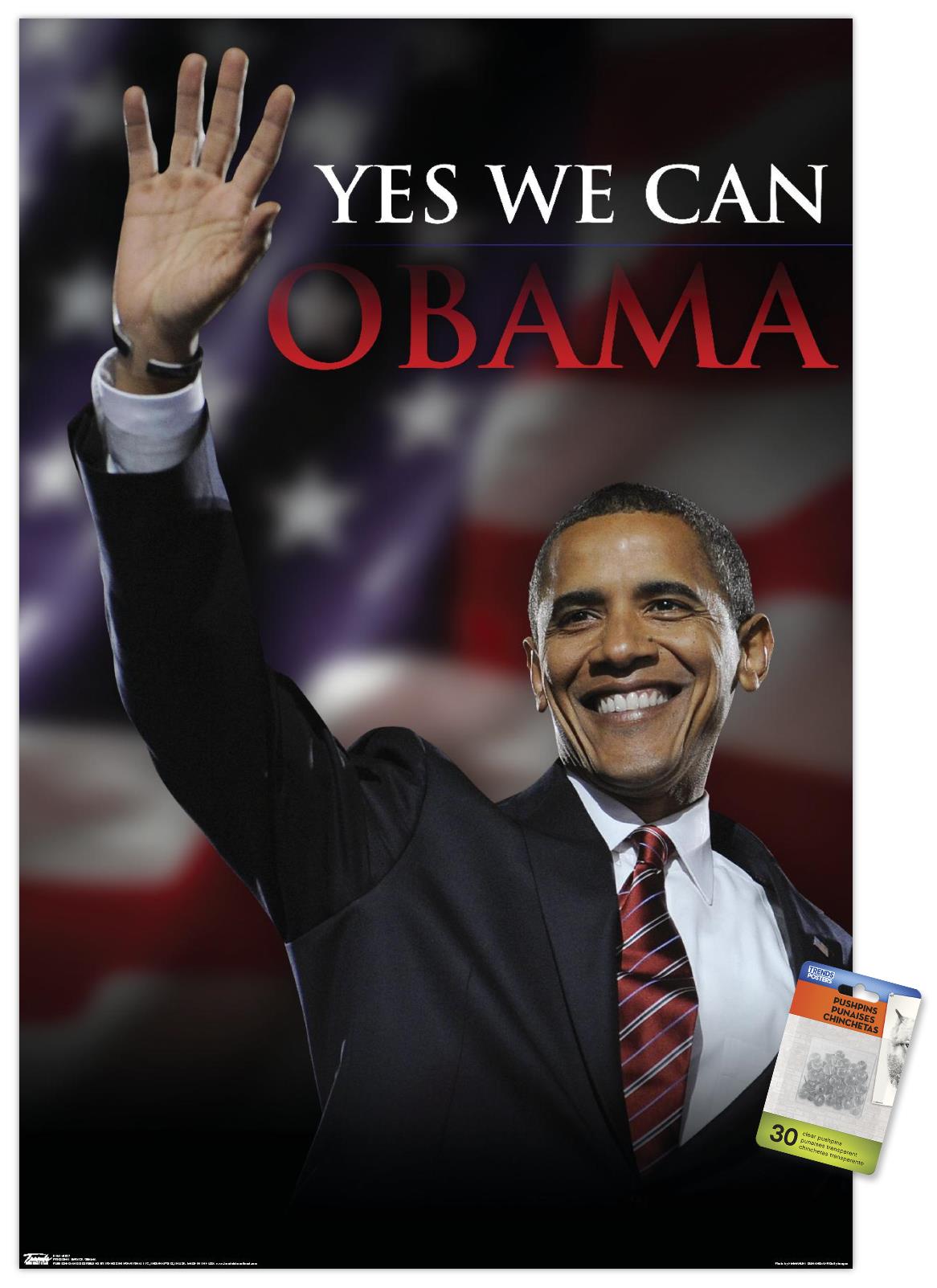 President Barack Obama Wall Poster with Push Pins, 22.375" x 34 ...
