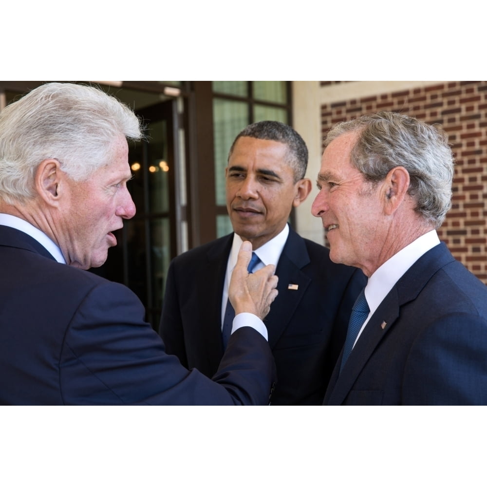 President Barack Obama With Former Presidents Bill Clinton And George W ...