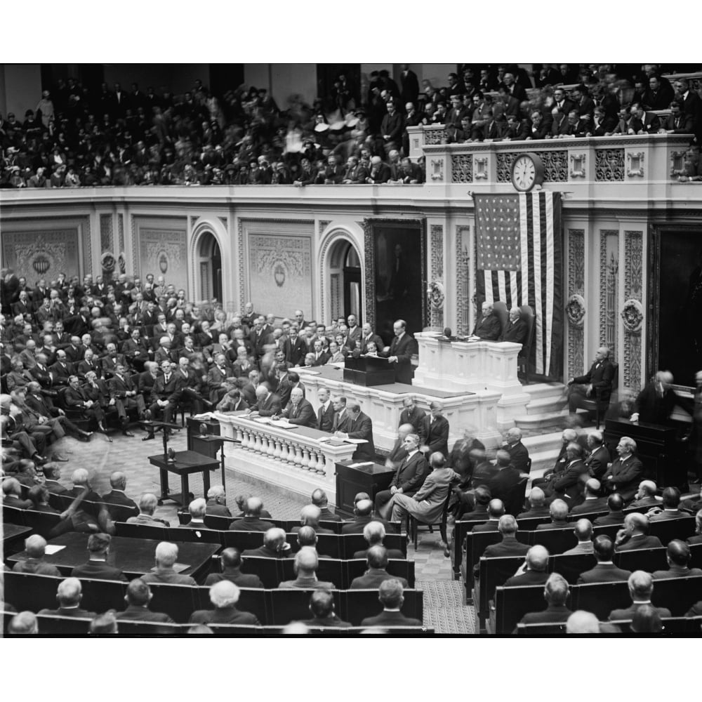 President Calvin Coolidge Delivering His First Message To Congress On ...