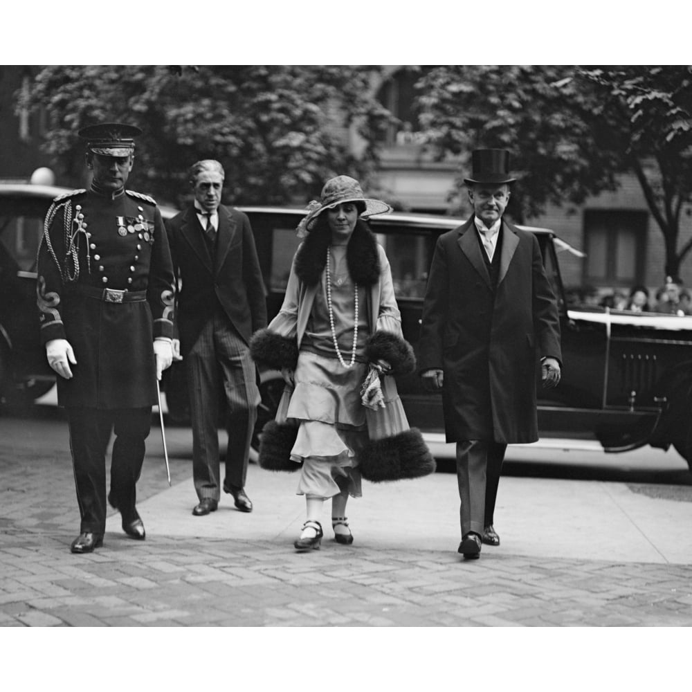 President Calvin Coolidge And First Lady Grace Coolidge Arrive At A ...