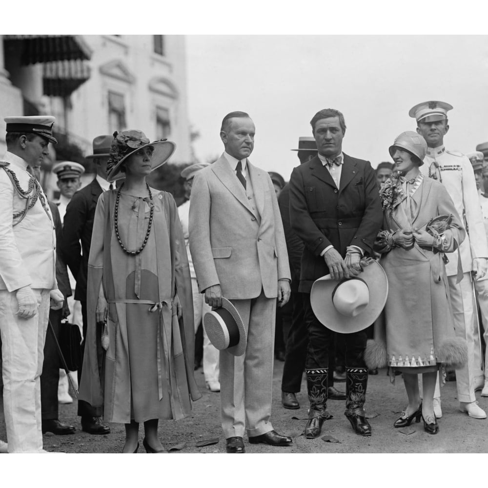 President Calvin Coolidge And The First Lady With Cowboy Actor Tom Mix ...