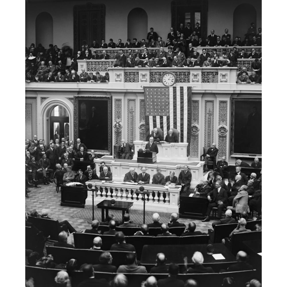 President Calvin Coolidge Delivering His First Message To Congress On ...