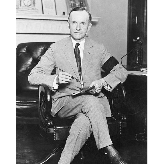 President Calvin Coolidge Portrait, 1923 - 12x18 Inch Laminated Poster ...