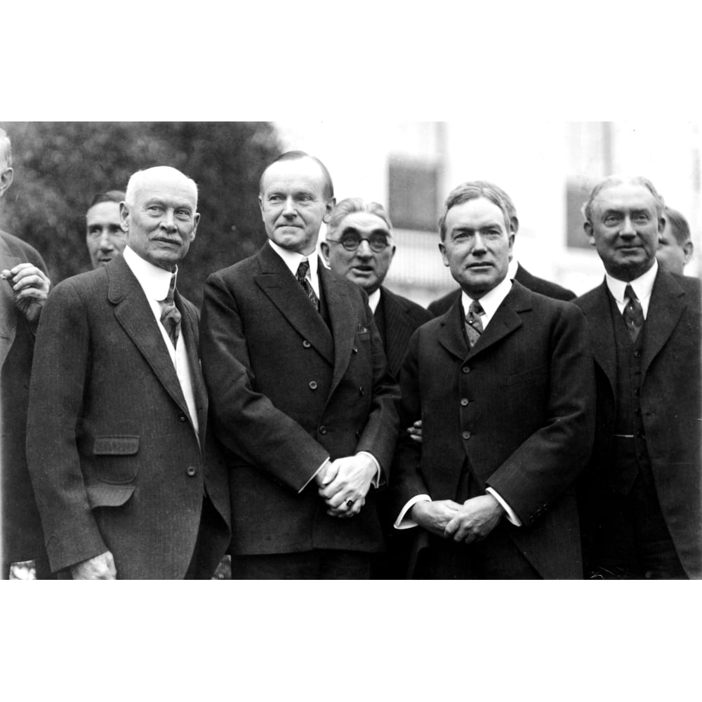 President Calvin Coolidge With Judge Elbert Henry Gary And John D ...