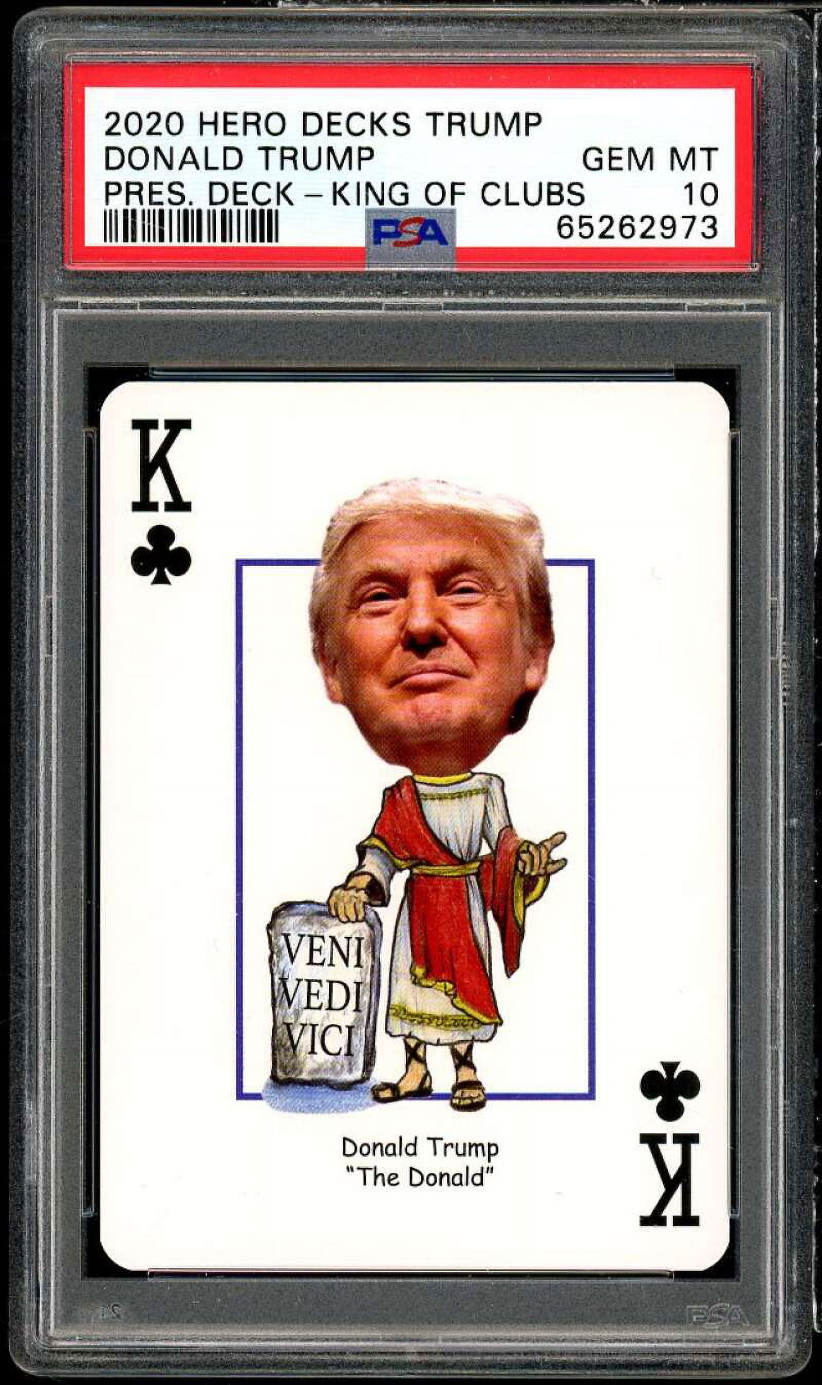 President Donald Trump Card 2020 Hero Decks King Of Clubs #nno PSA 10 ...