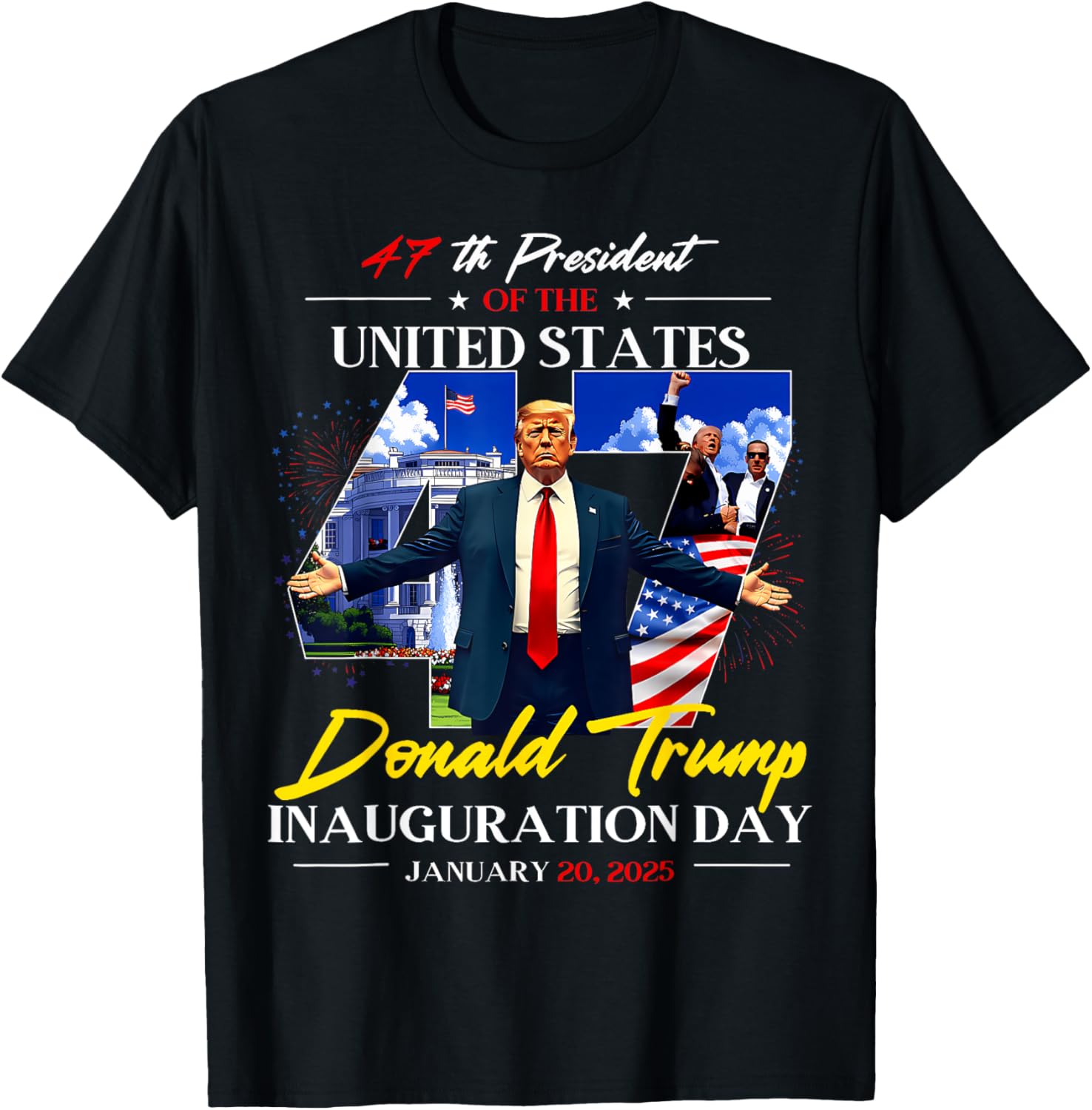 President Donald Trump Inauguration Day 2025 47Th Usa Flag T-Shirt ...