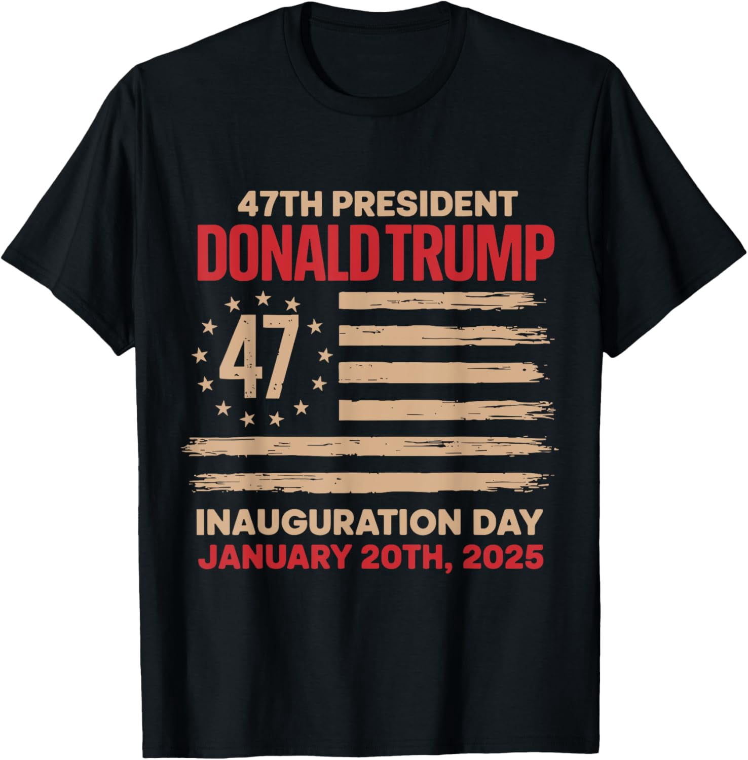 President Donald Trump Inauguration Day 2025 Vintage US Flag T-Shirt ...