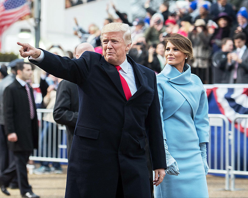 President Donald Trump Points at Crowd - 24x36 Inch Glossy Laminated ...