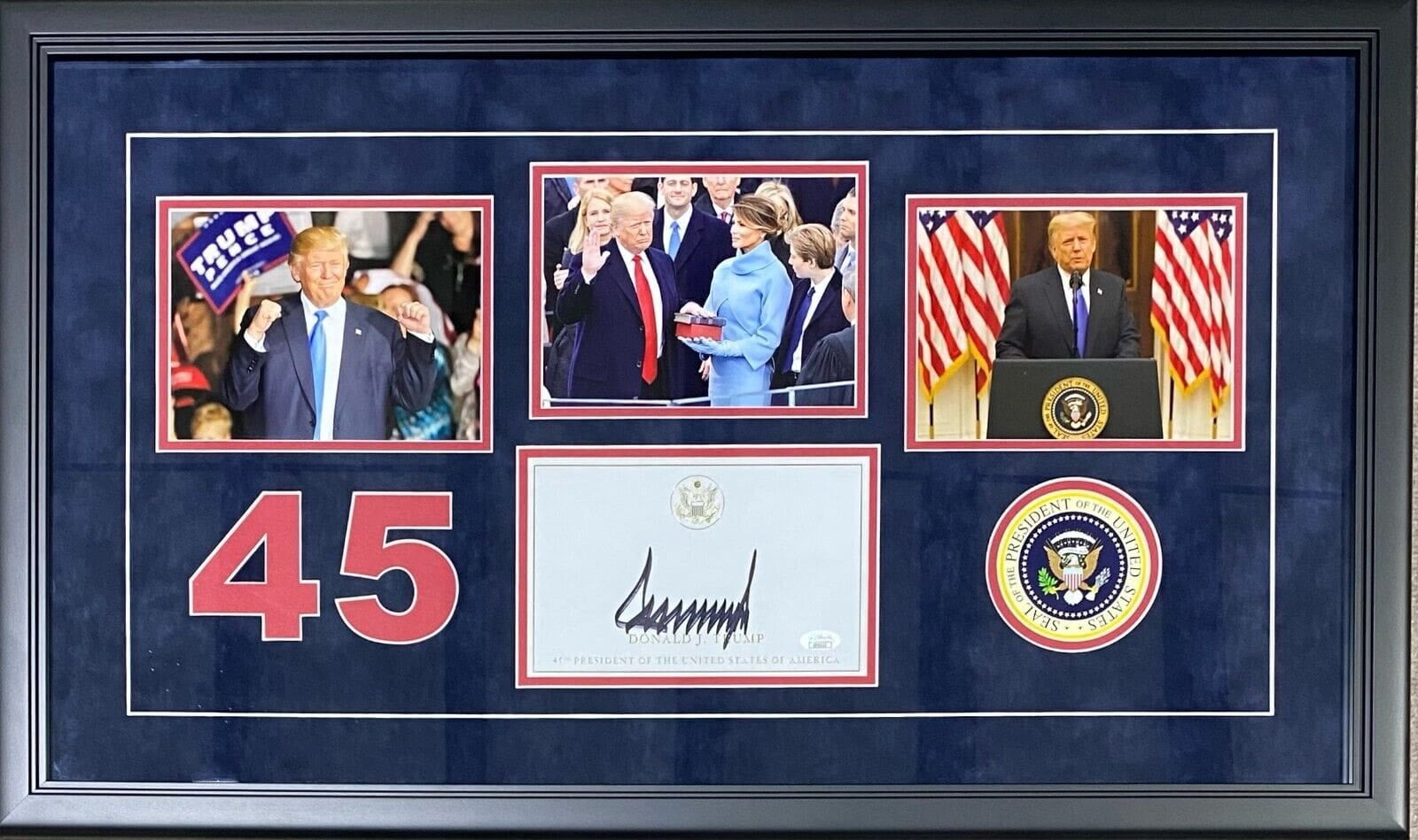 President Donald Trump Signed Autographed Frame JSA Full Letter 45 47 ...