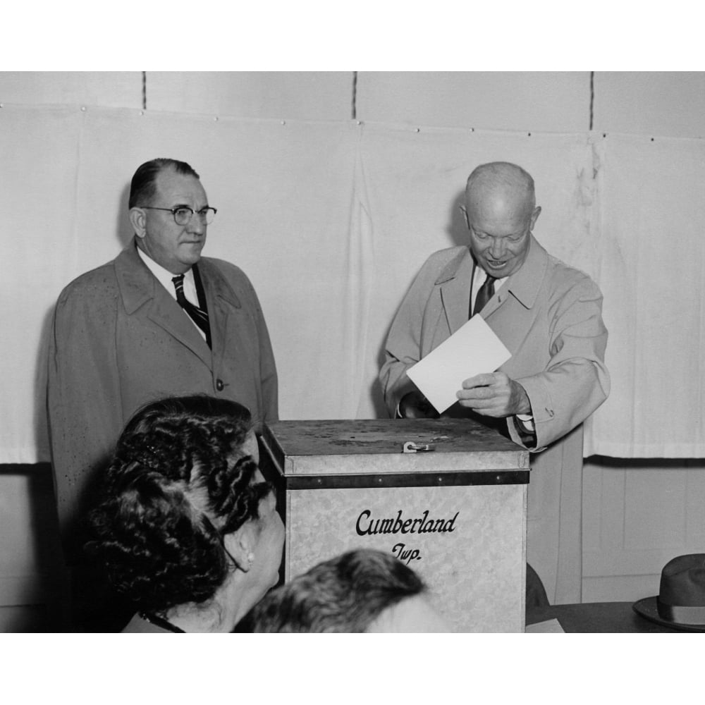President Eisenhower Voting 1956 At The Cumberland County Election ...