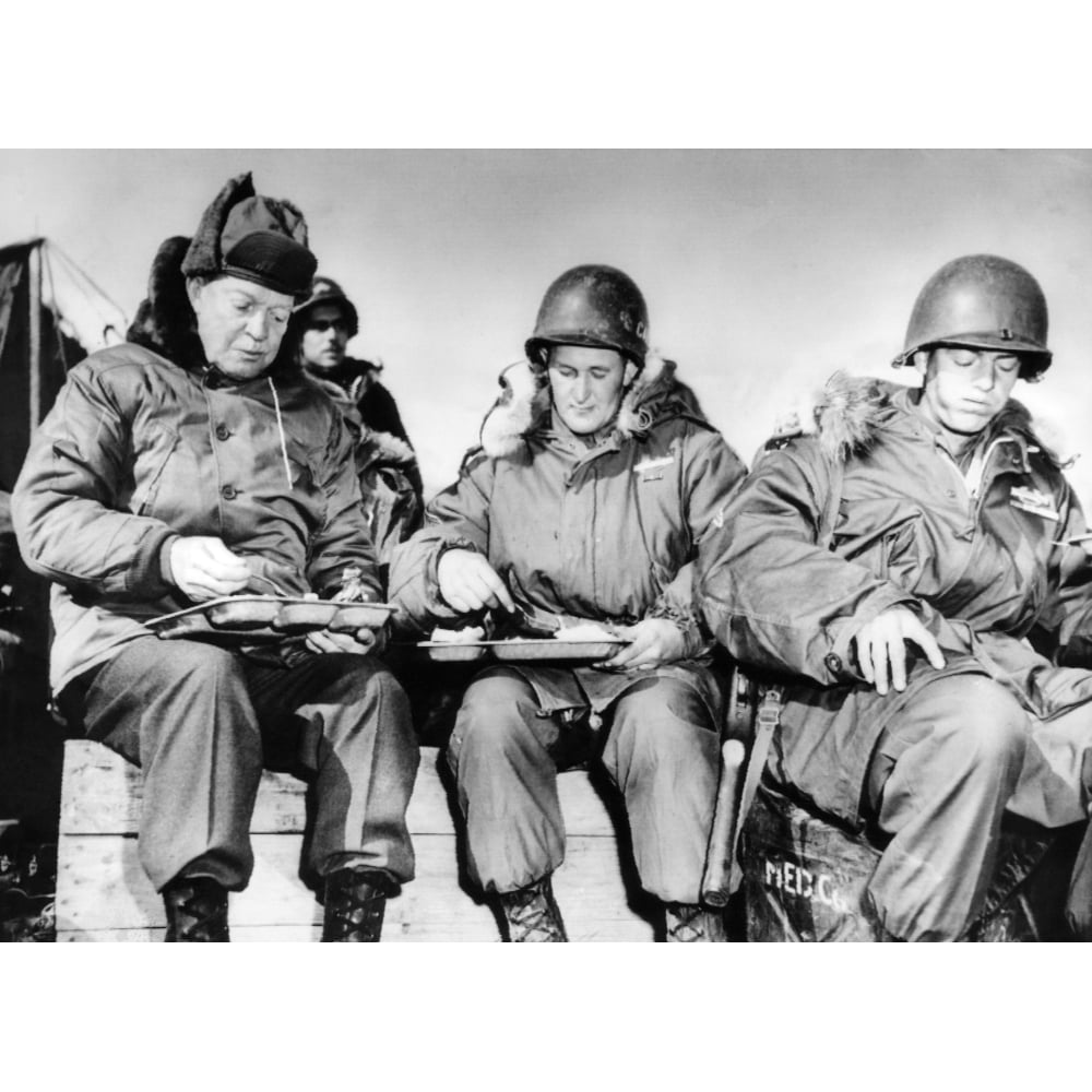 President-Elect Dwight Eisenhower Eating With Soldiers In Korea On Dec ...