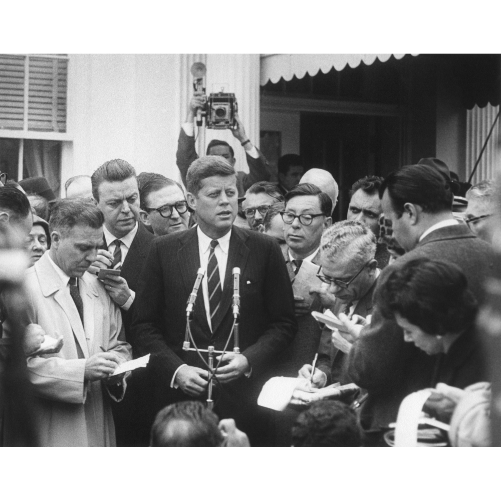 President-Elect John Kennedy Speaks To Reporters Outside The White ...