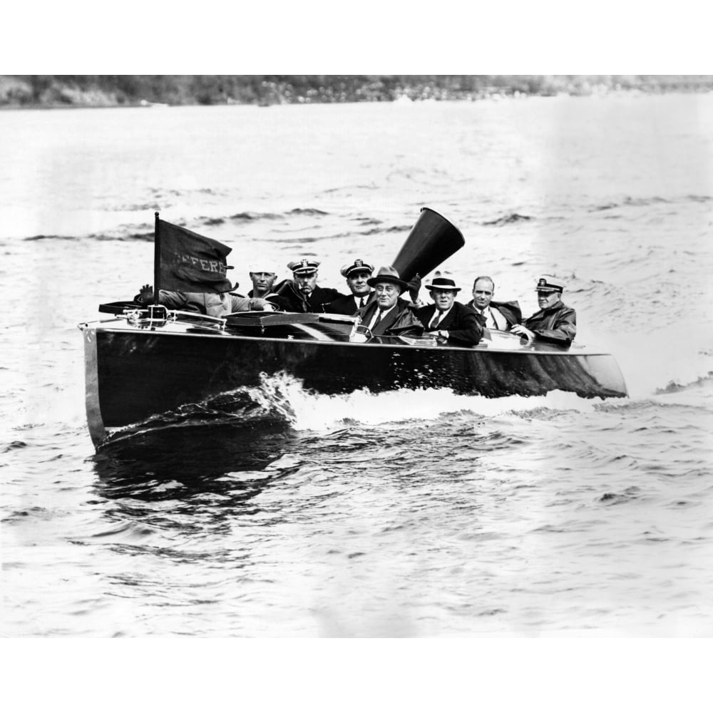 President Franklin Roosevelt Watches The Navy Vs. Harvard Crew Races At ...