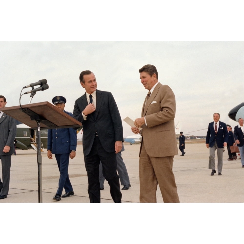President George H.W. Bush During The Observance Of The 50Th ...