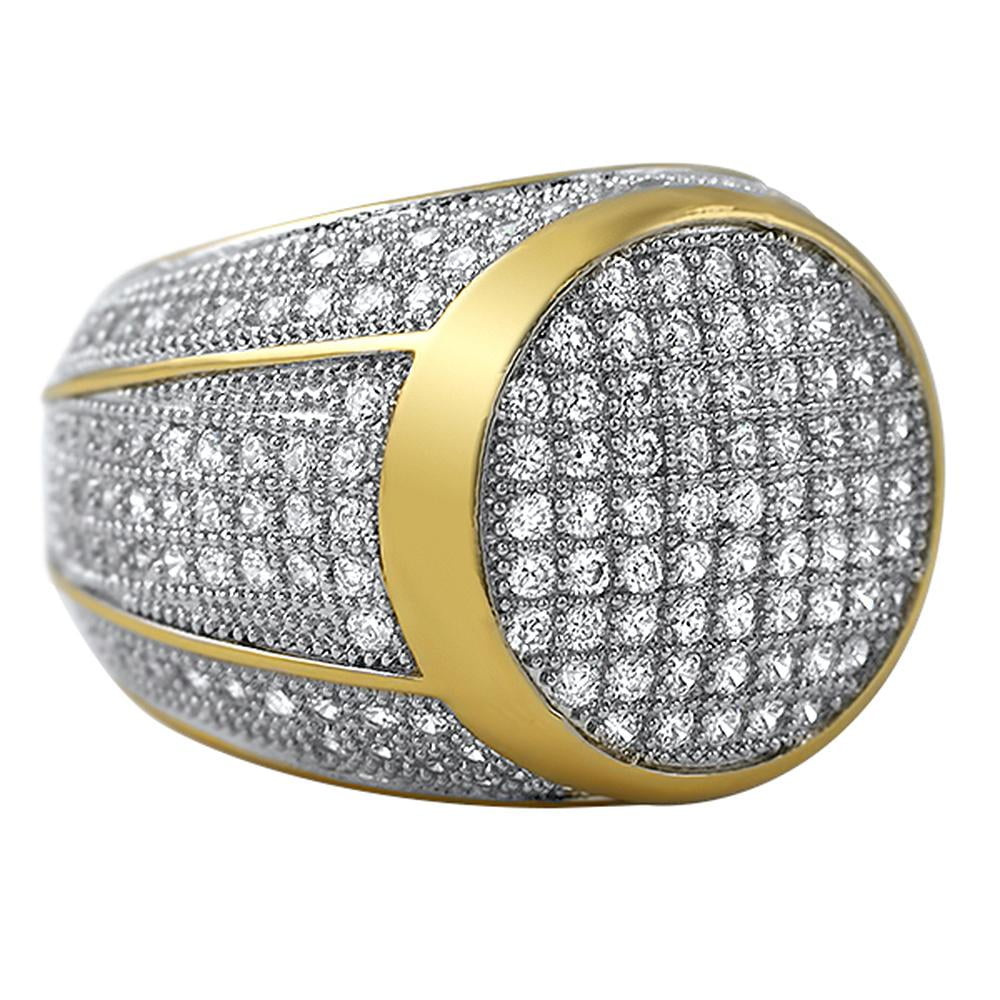 President Gold CZ Bling Bling Ring (12) - Walmart.com