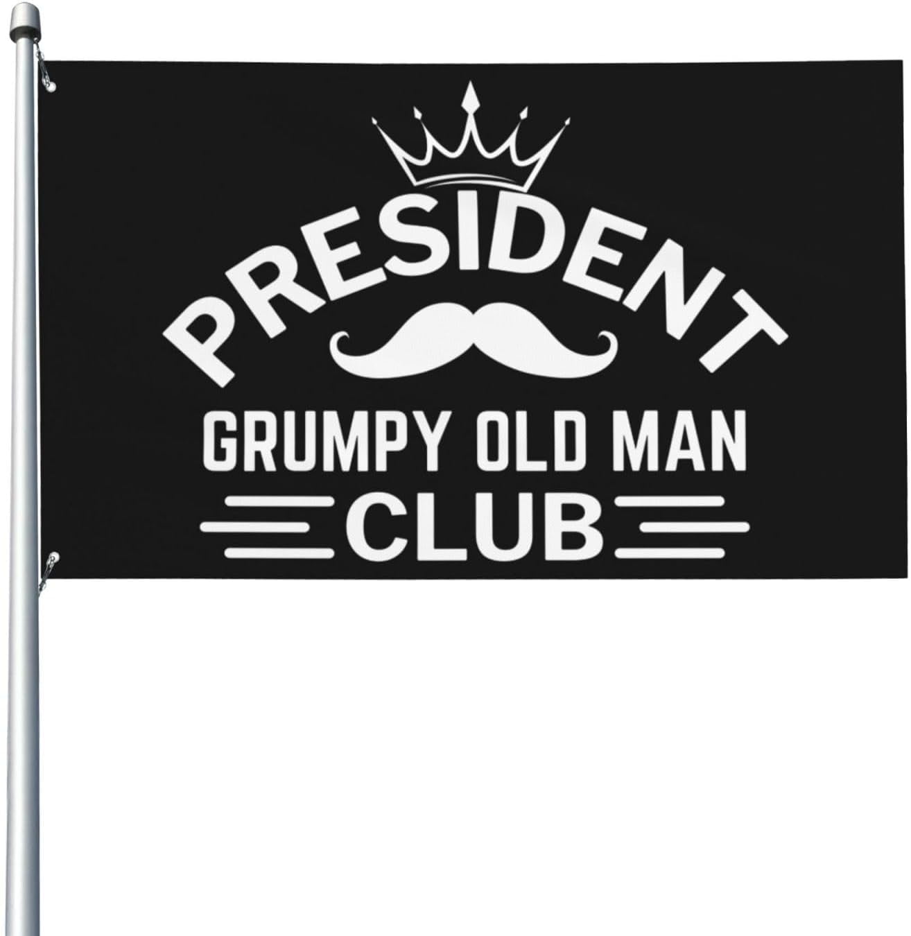 President-Grumpy Old Man-Club Flag 3x5 Ft Polyester With Brass Grommets ...