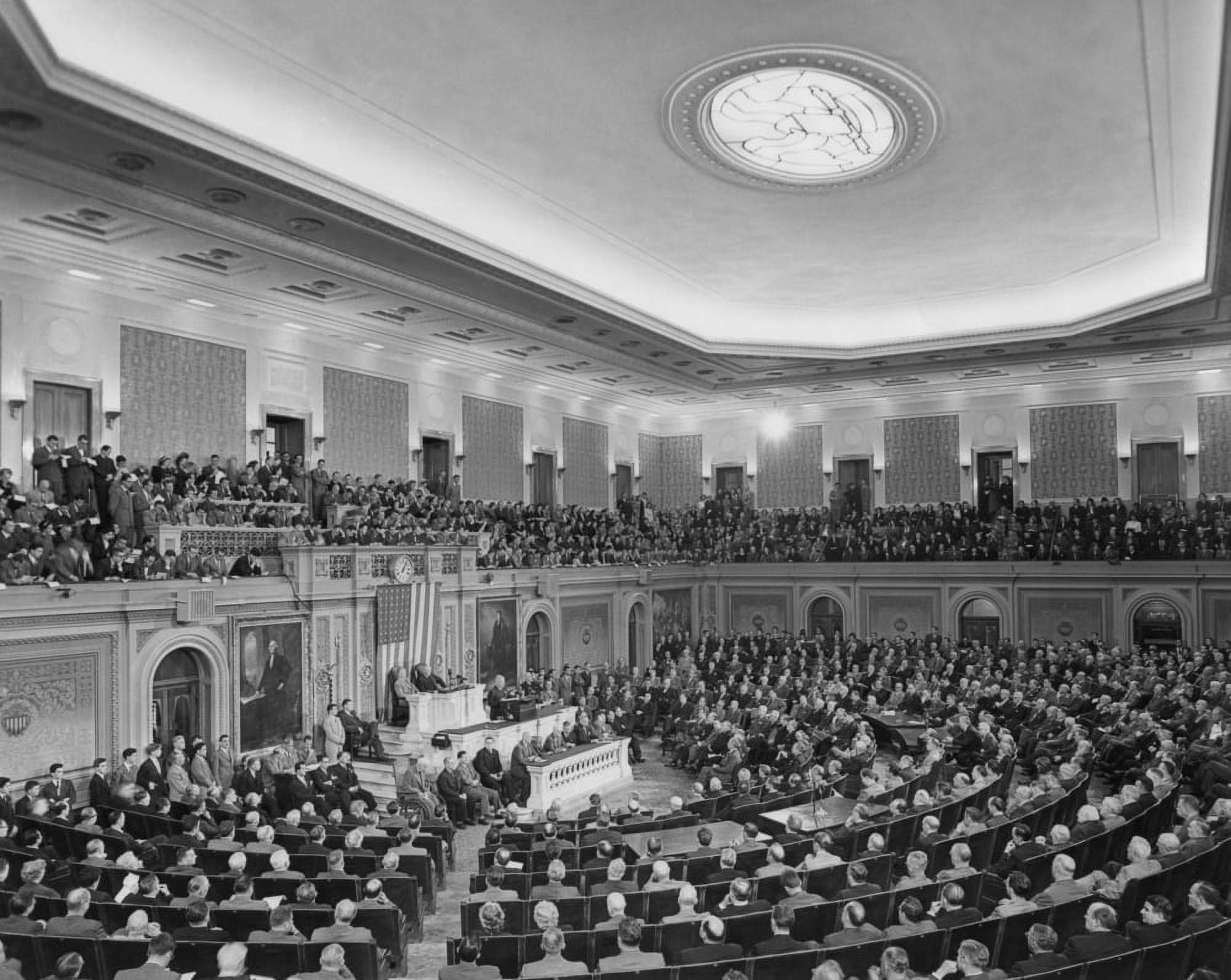 President Harry Truman Delivering His State Of The Union Address To A ...