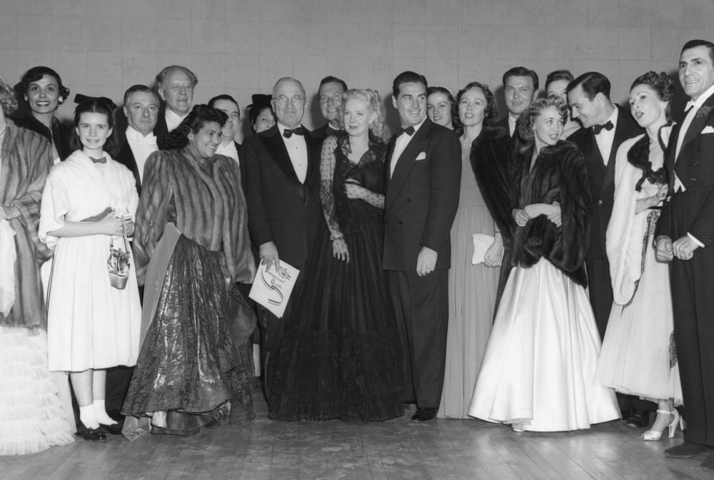 President Harry Truman Poses With Performers Of The Inaugural Gala Held ...