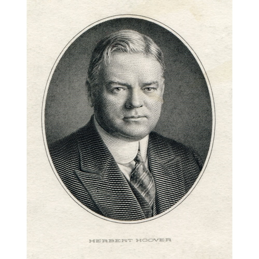 President Herbert Hoover In His Official Portrait Engraving History (24 ...