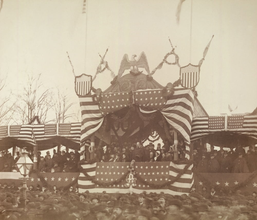President James Garfield In Reviewing Stand At Inauguration Ceremonies ...
