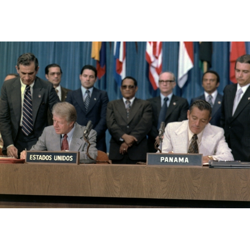 President Jimmy Carter And General Omar Torrijos Signing The Panama ...