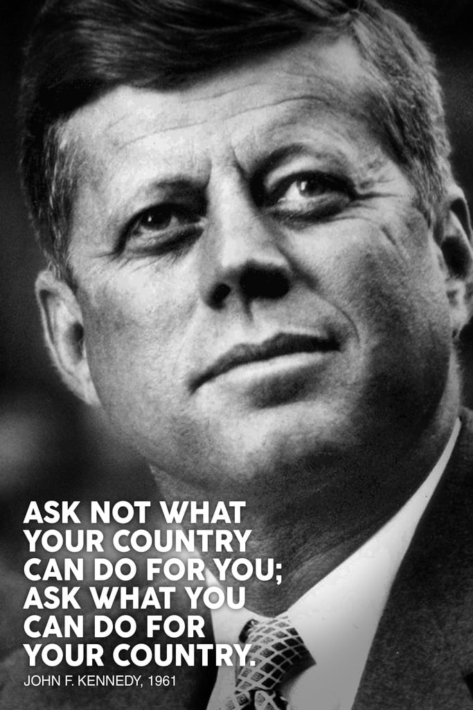 President John F Kennedy Poster Ask Not JFK Famous Motivational ...