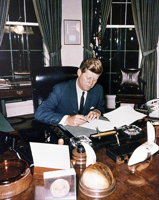 President John F. Kennedy Signing Cuba Quarantine - 20x30 Inch ...