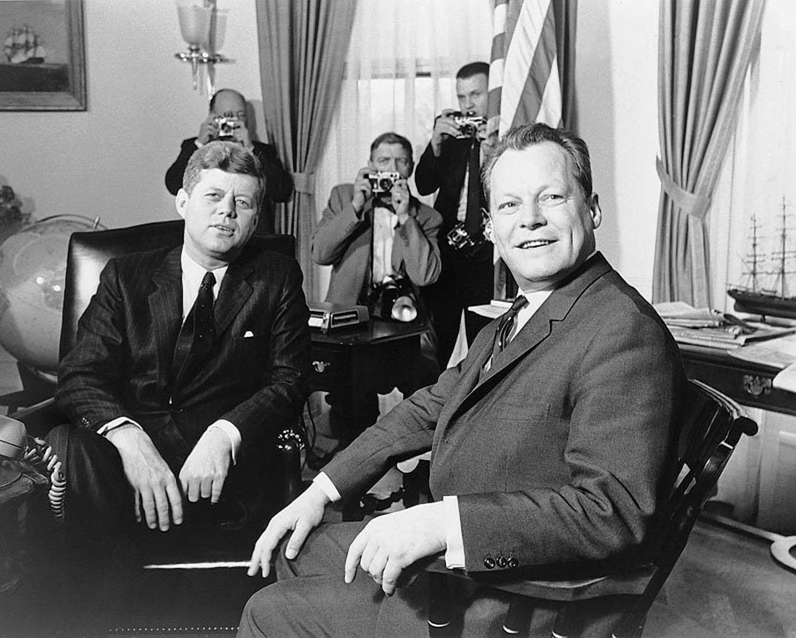 President John F. Kennedy & Willy Brandt - Style A - 20x30 Inch Glossy ...