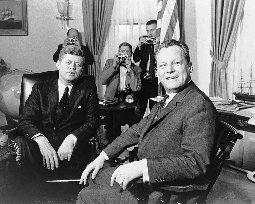 President John F. Kennedy & Willy Brandt - Style A - 12x18 Inch ...