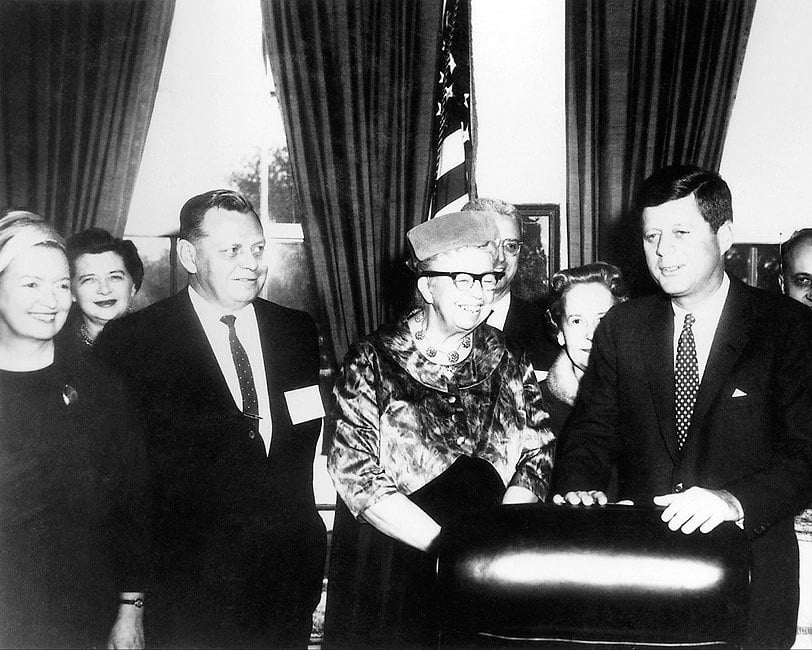 President John F. Kennedy and Eleanor Roosevelt - Style A - 24x36 Inch ...