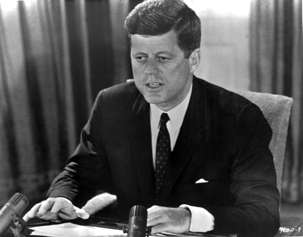 President John F Kennedy sitting at a desk Photo Print (24 x 30 ...