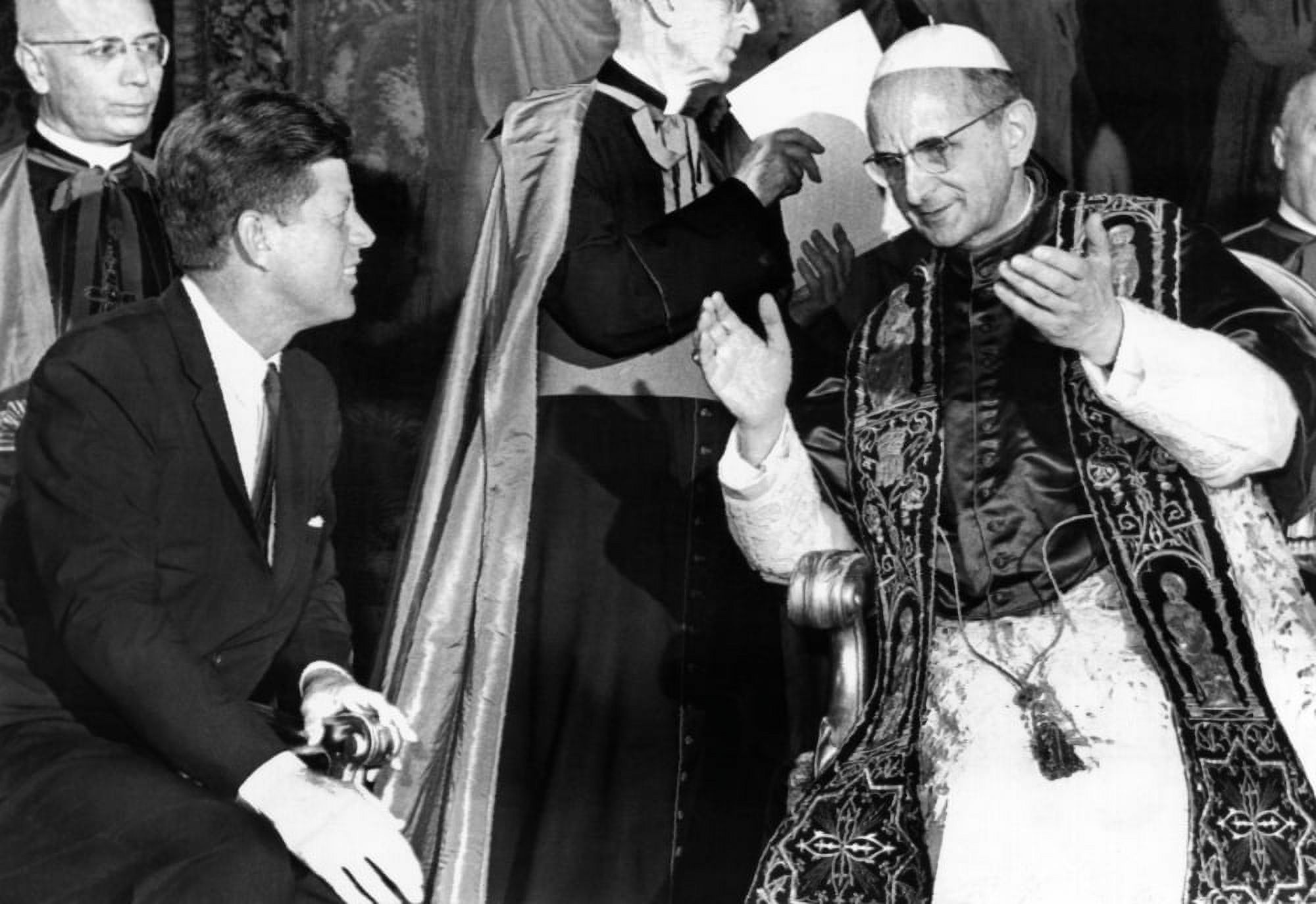 President John Kennedy And Pope Paul Vi In Conversation. The Pontiff ...