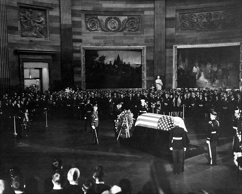 President Johnson by Kennedy’s Casket - 24x36 Inch Laminated Poster ...