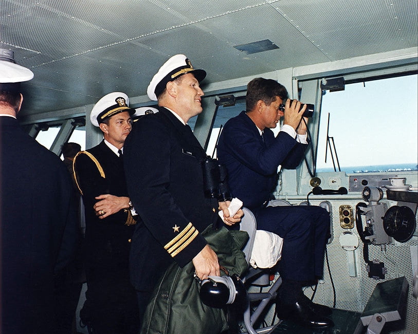 President Kennedy Aboard Navy U.S.S. Enterprise - 20x30 Inch Laminated ...
