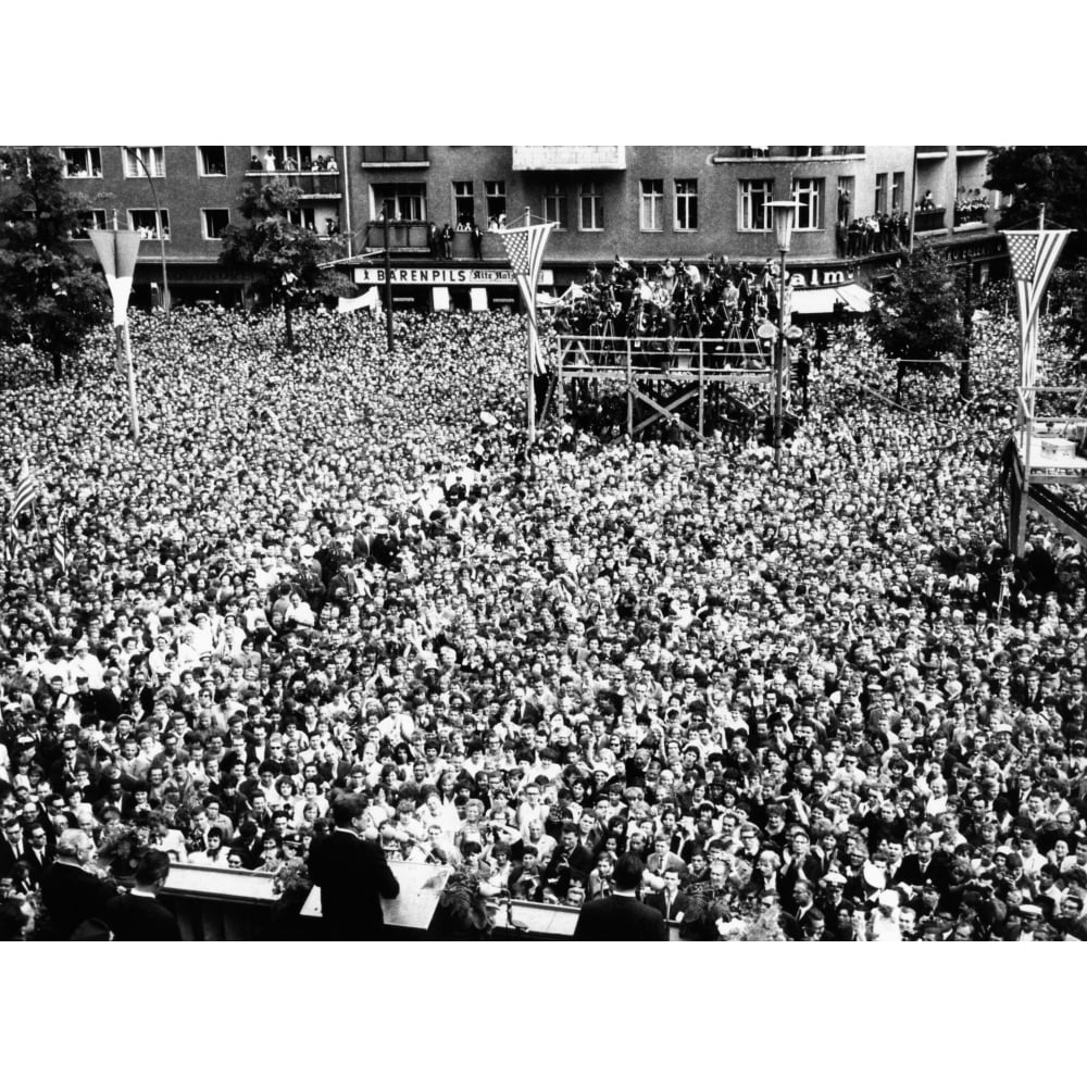 President Kennedy Tells The Crowd In Front Of West Berlin City Hall ...