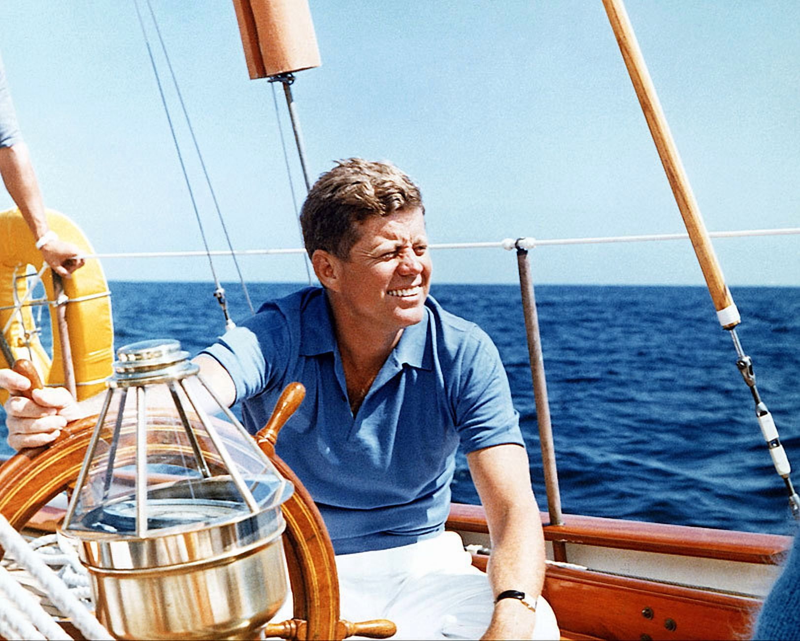 President Kennedy on Coast Guard Yacht Manitou - Style A - 24x36 Inch ...