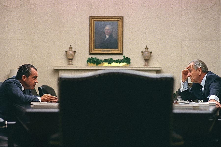 President Lyndon Johnson & Richard Nixon - 24x36 Inch Laminated ...