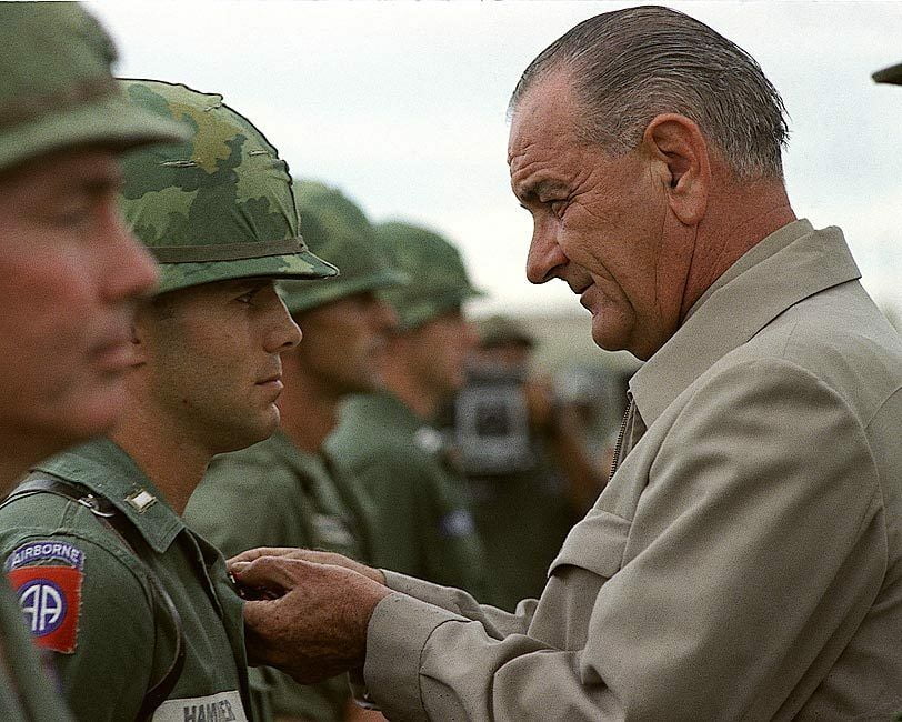 President Lyndon Johnson in Vietnam - 20x30 Inch Laminated Poster ...