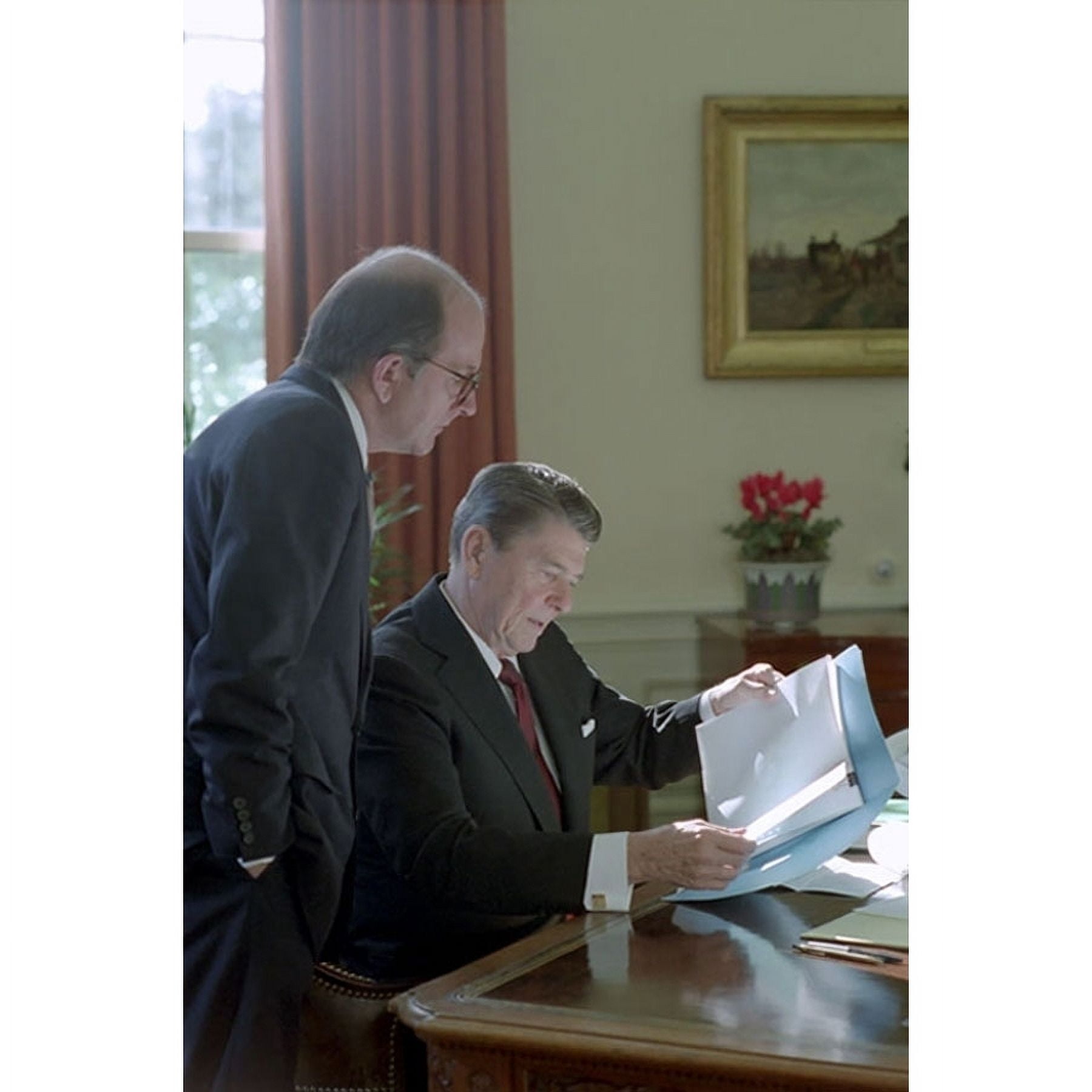 President Meeting With Michael Deaver In Oval Office. Jan. 27 1984. 7 ...
