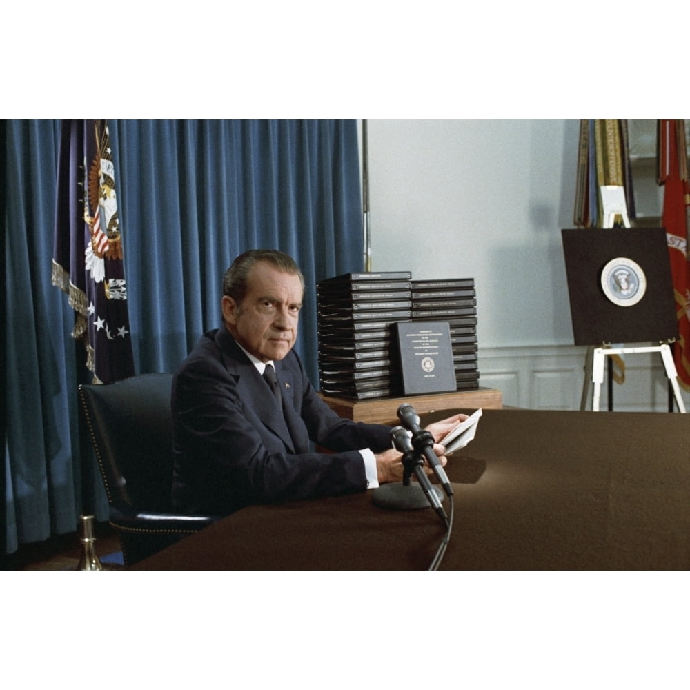President Nixon Before His Televised Address About Releasing The ...