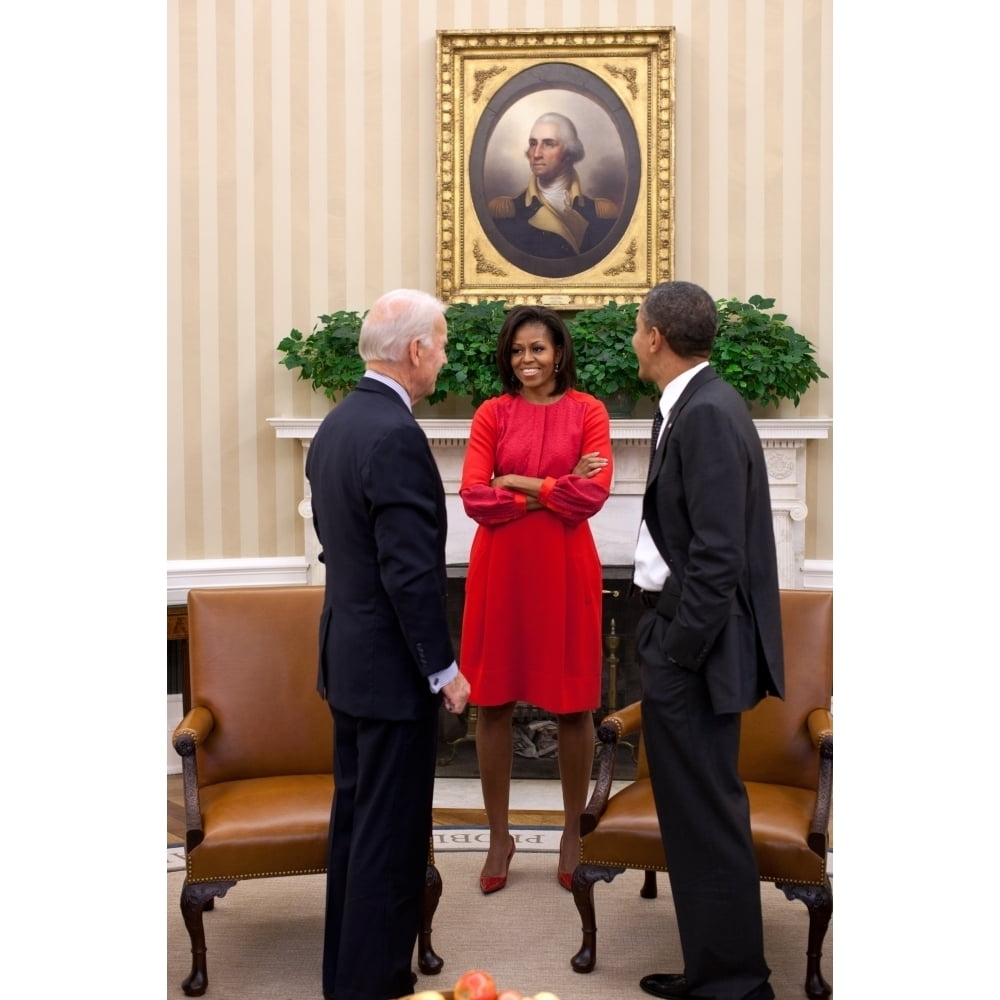 President Obama And Vp Joe Biden Talk With First Lady Michelle Obama In ...