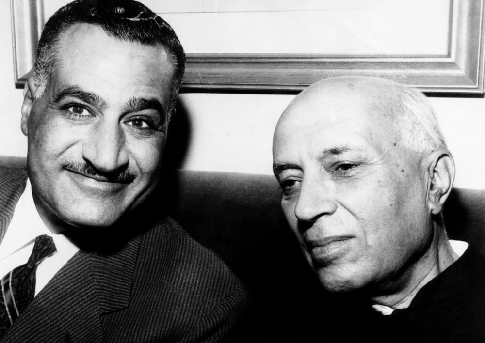 President Of The United Arab Republic Gamal Abdel Nasser And Prime ...