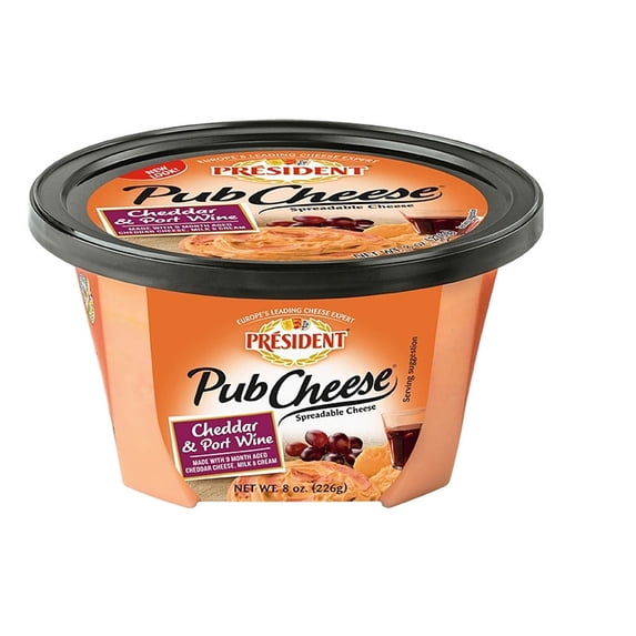 President Pub Cheese Cheddar and Port Wine, 8OZ, 6 Pack - Walmart.com