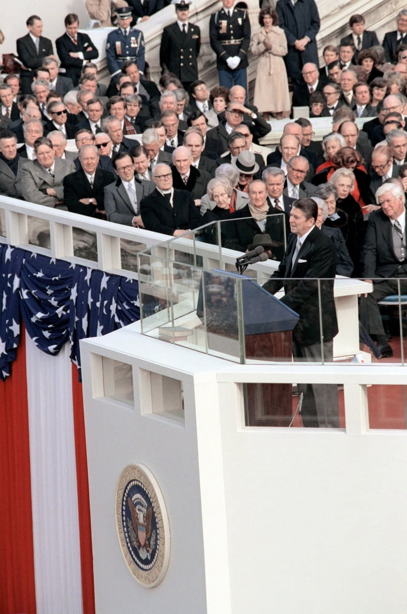 President Reagan Delivers His Inaugural Address From The West Front Of ...